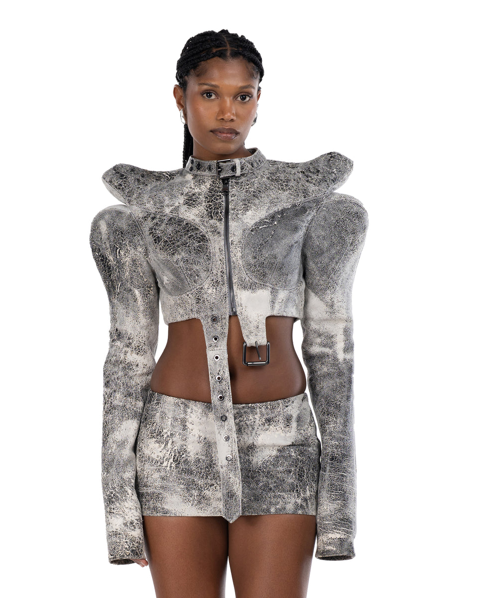 MOLT CROPPED LEATHER JACKET – JAGNE